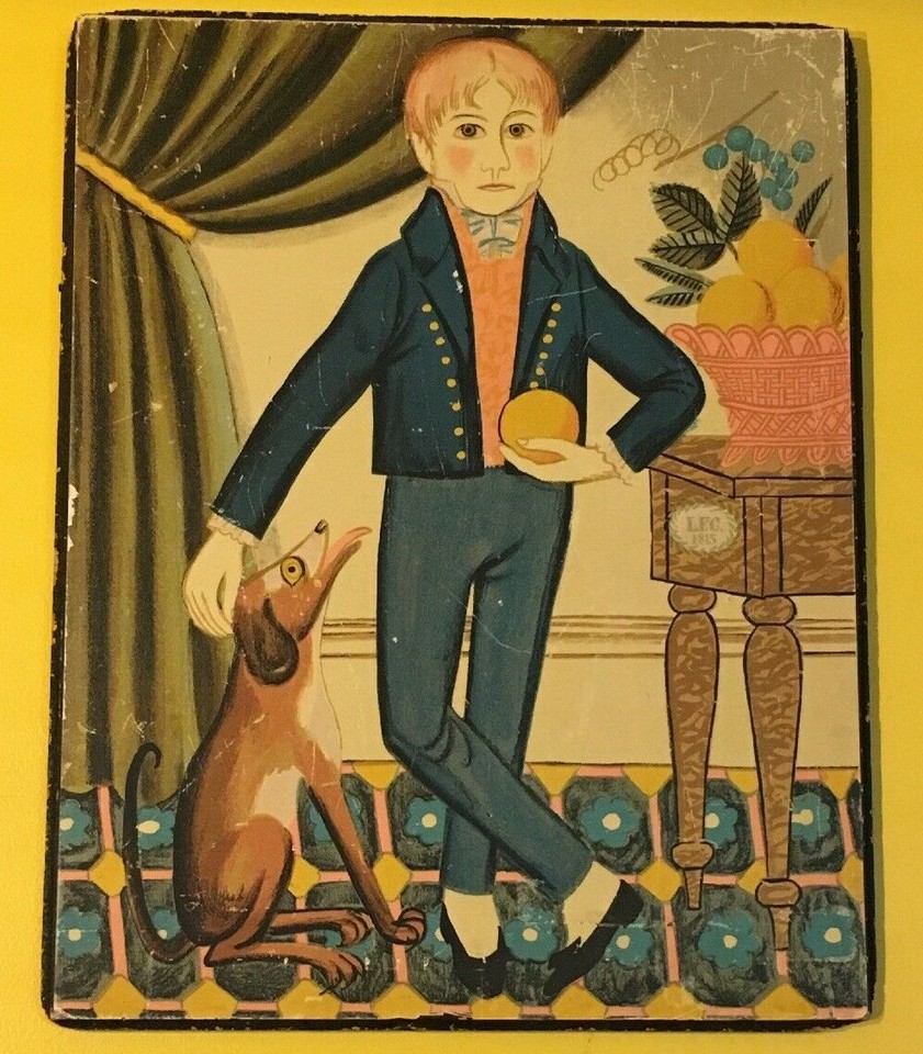 Shabby Chic Vintage Americana Art Litho Boy and His Dog Reproduction ...