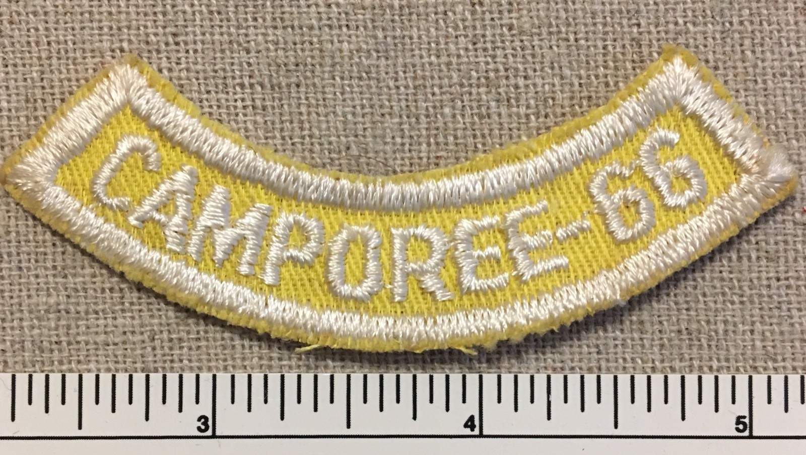 Vintage 1966 Boy Scout CAMPOREE Segment Rocker PATCH BSA Camp 60s White ...