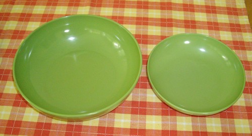 Vintage Miramar Melmac Melamine GREEN 6 3/4" Bowl #105 + 8" Bowl #202 ...