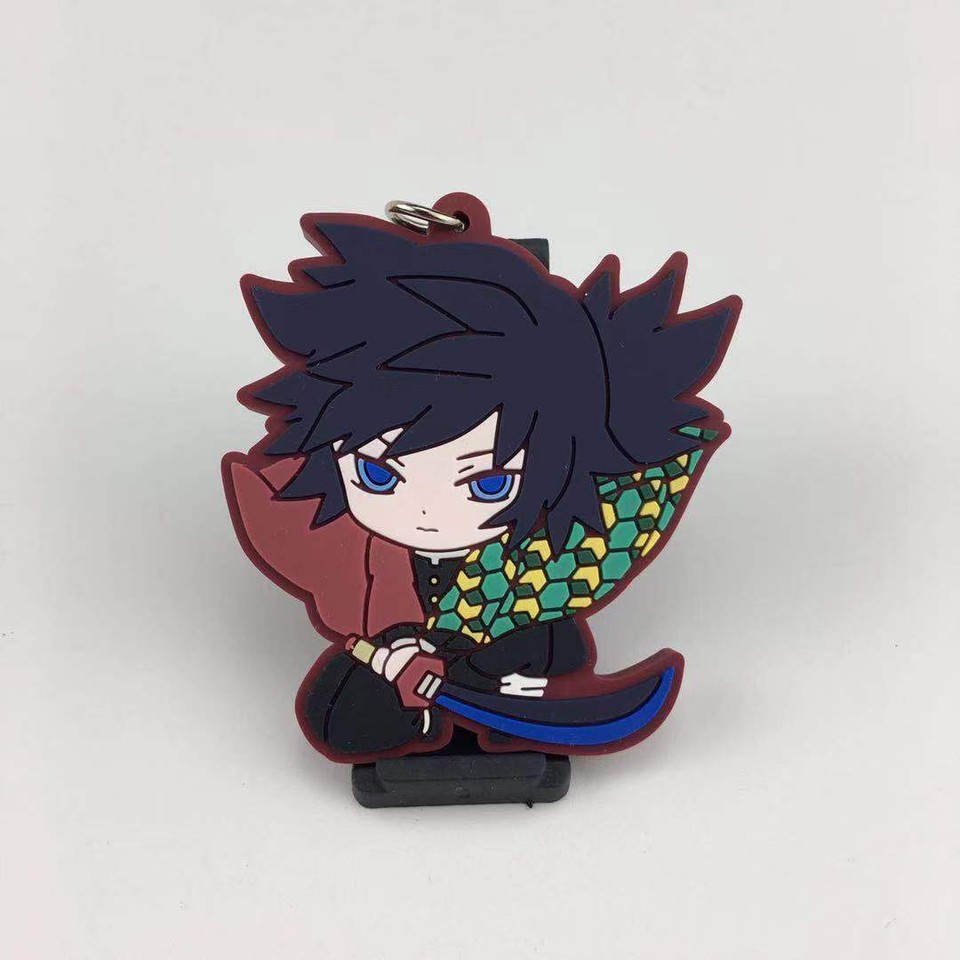 Anime Demon Slayer Kimetsu no Yaiba rubber Keychain Key Ring Race ...
