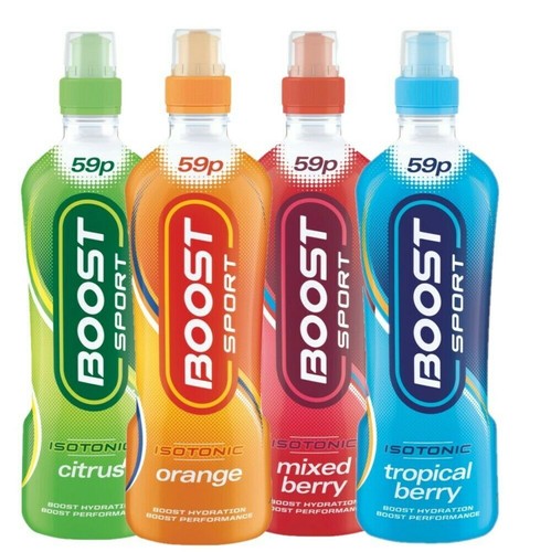 Boost Sport Isotonic Energy Drink Mixed Berry, Orange, Citrus, Tropical ...