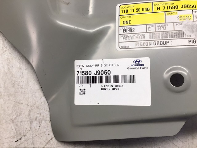 Genuine Hyundai OE Extn Assy-Rr Side Otr Lwr Rh 71580-J9050 for sale ...