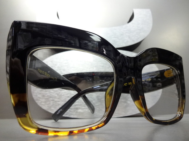 OVERSIZED EXAGGERATED VINTAGE RETRO Clear Lens EYE GLASSES Big Thick ...