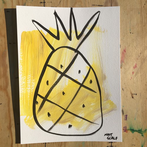 Matt Scalf Pineapple Abstract Street Minimalist Graffiti ORIGINAL ...