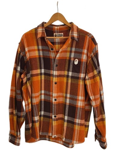 A BATHING APE S BAPE CHECK RELAXED FIT SHIRT Long Sleeve Flannel Shirt ...