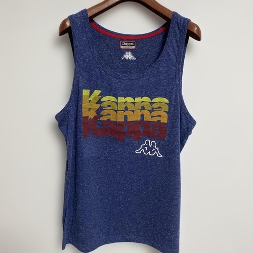 Kappa Colorful Logo Tank Top Navy XL | eBay Australia