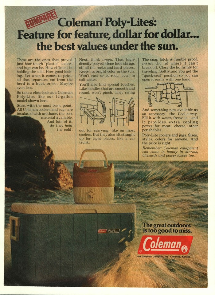 1978 Kool Super Lights Cigarettes, Coleman Coolers Poly-Lites Vintage ...