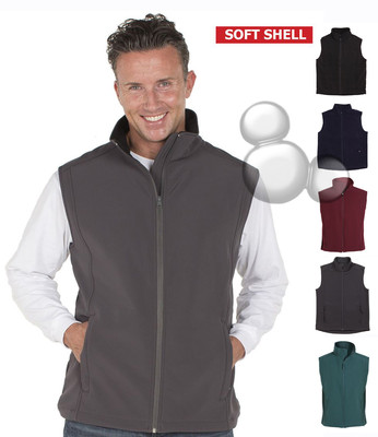 Mens Softshell Vest Size 2XL 3XL 4XL 5XL Fleece Lined Soft Shell Bottle ...