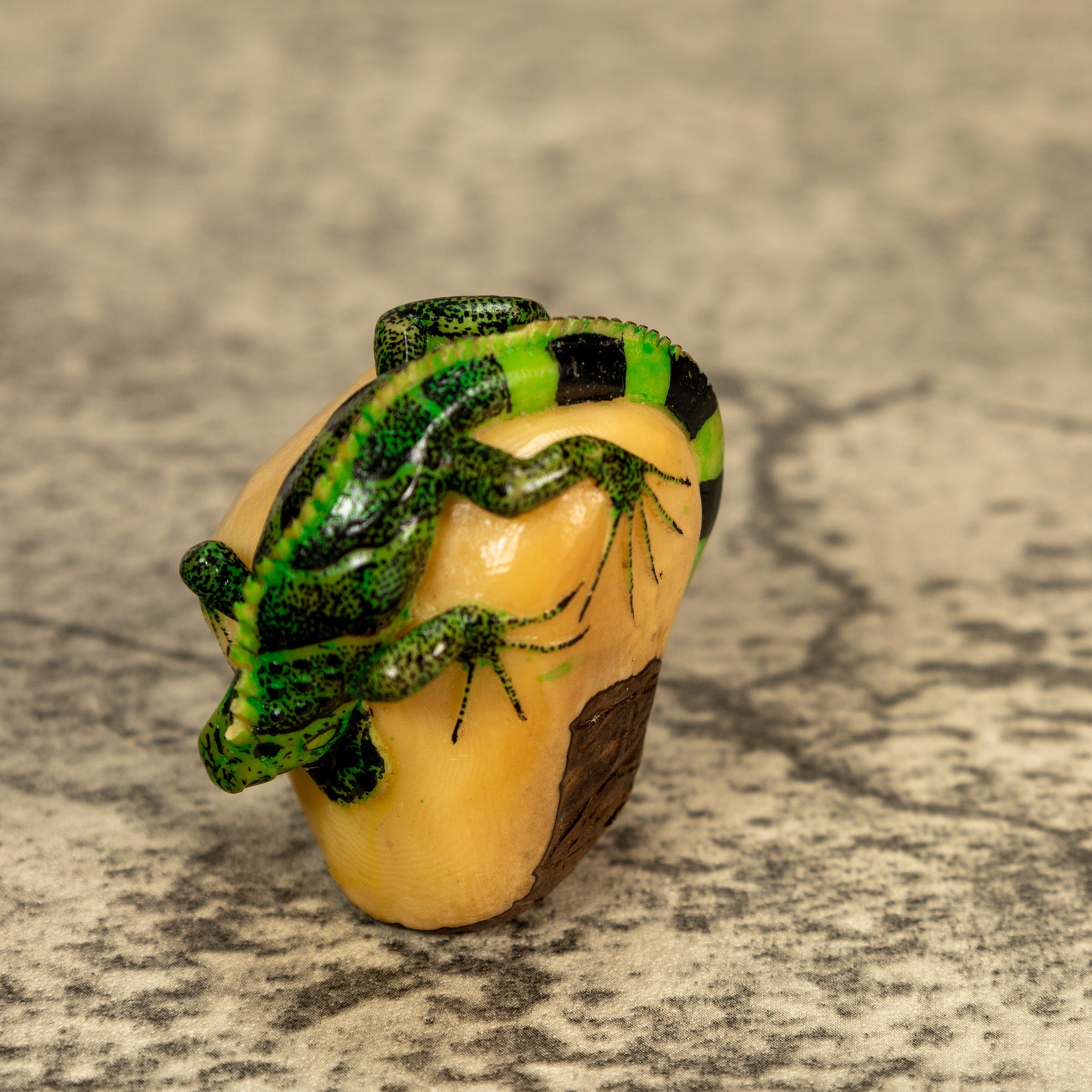 Green Iguana Lizard Tagua Nut Carving | eBay
