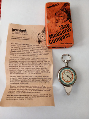 Vintage henniker's Map Measurer Compass Made in Germany with box ...