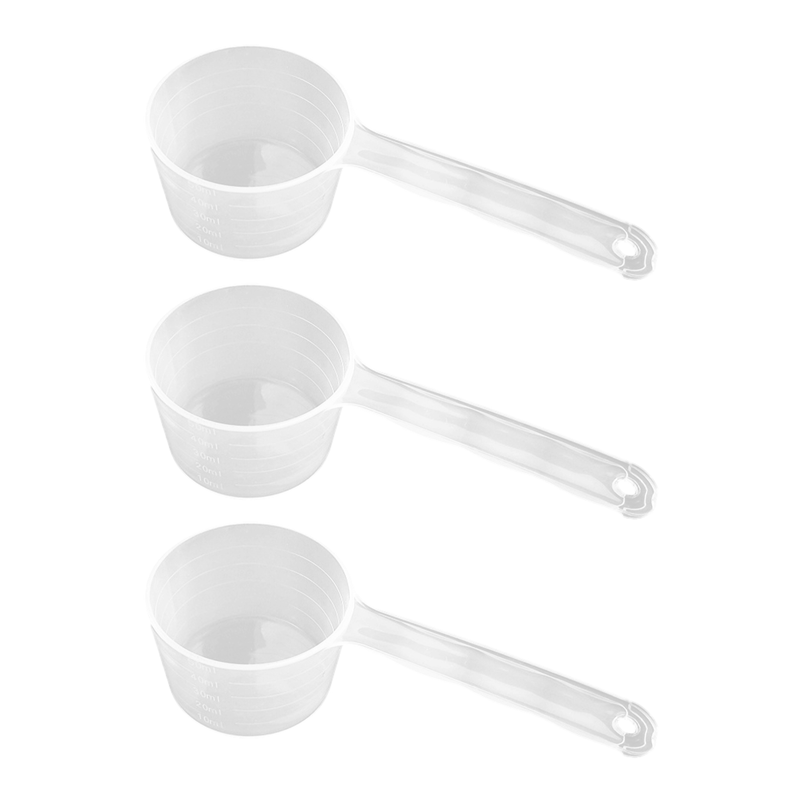 3pcs 50ml Long Handle Dosing With Scale Measuring Spoon Protein Cooking ...