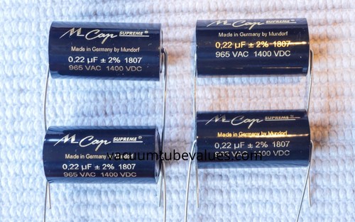 FOUR Mundorf MCap Supreme Aluminum Capacitor 0.22uf 0.22 uf .22 1400VDC ...