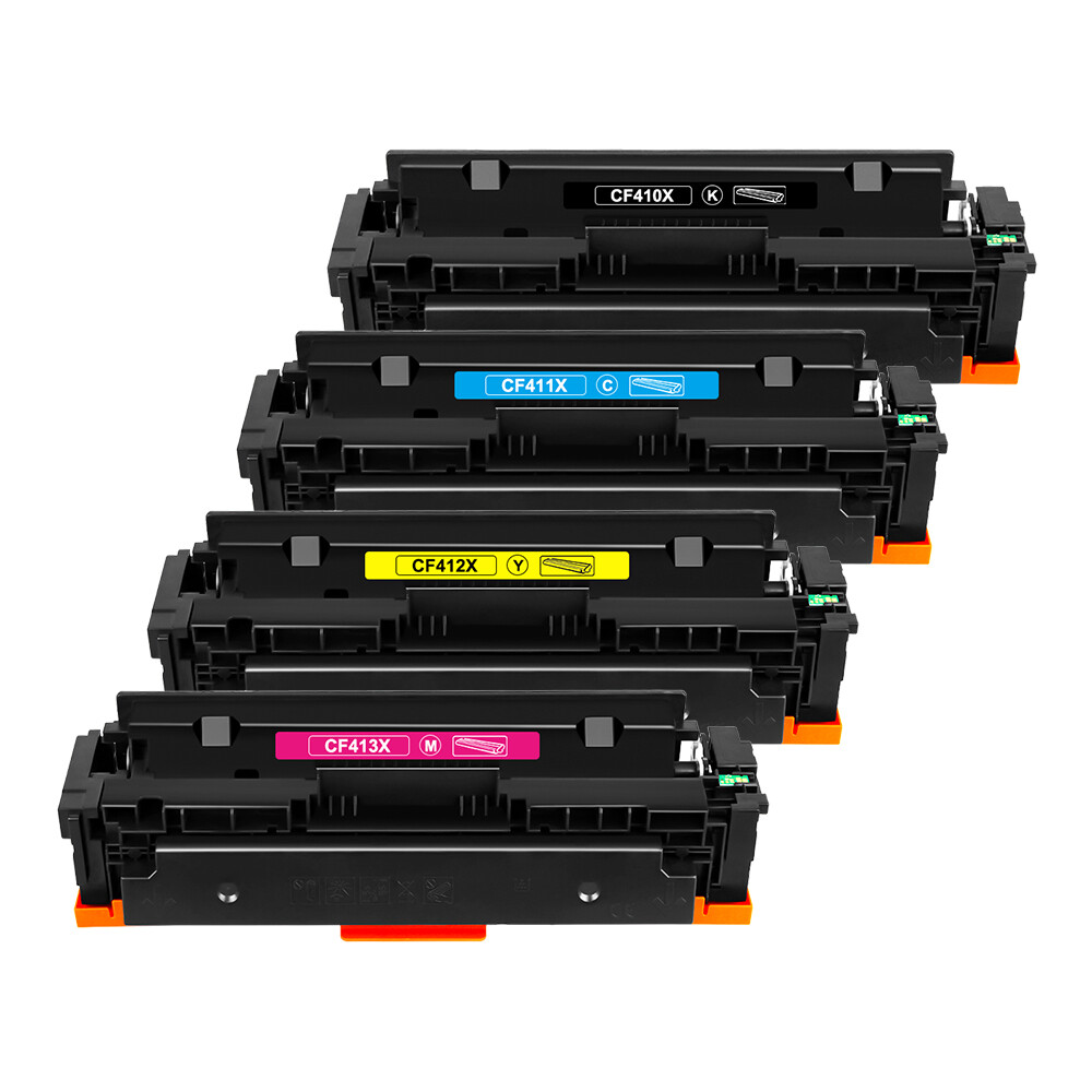 4x Toner Compatible With HP 410X CF410X CF411 CF412 CF413 MFP M377dw ...