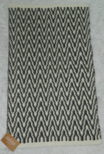 West Elm Rug Brown White Chevron Zig Zag Pattern Cotton 34 x 20 | eBay
