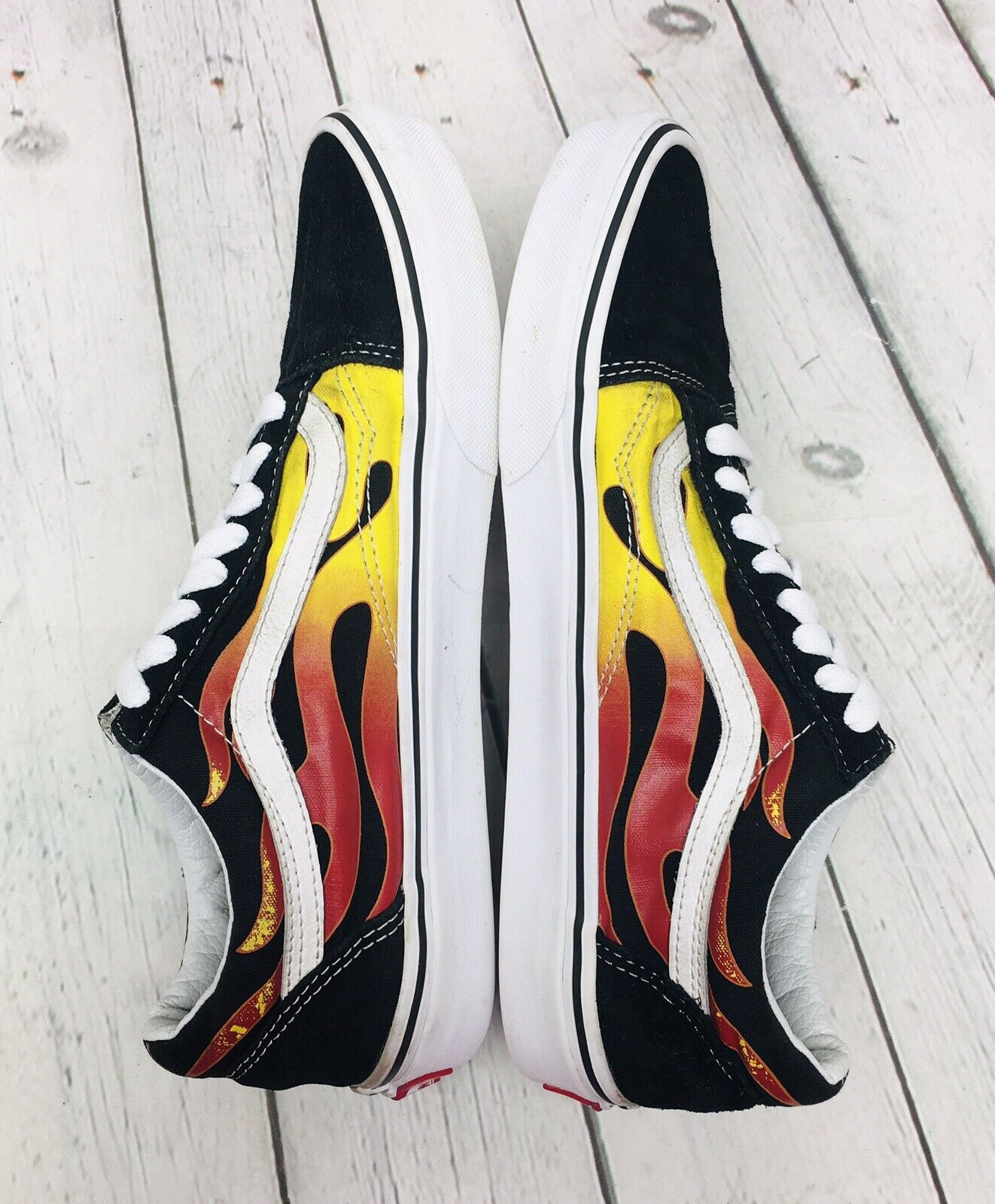 Vans Old Skool Flame Sneakers Black - Classic Skate S… - Gem