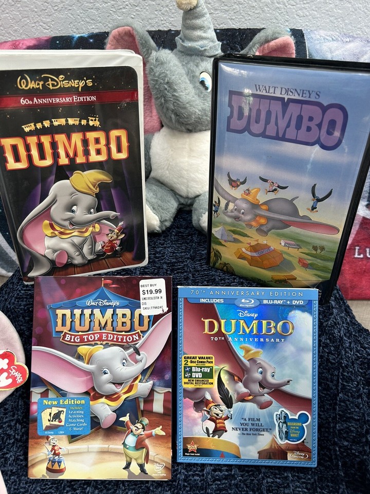 Disney Rare Dumbo Classic Collection w/1985 #24 Padded Black Diamond ...