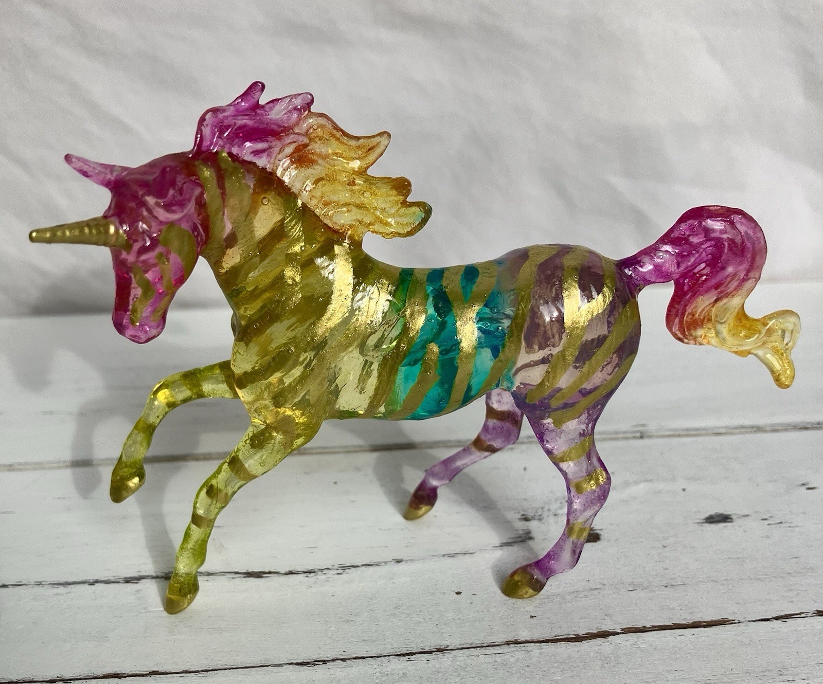 Cm Custom Breyer Model Horse Rainbow Clearware Decorator Unicorn ...