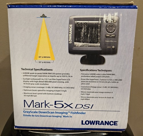 Lowrance Mark-5X DSI GreyScale DownScan Imaging FishFinder - New | eBay