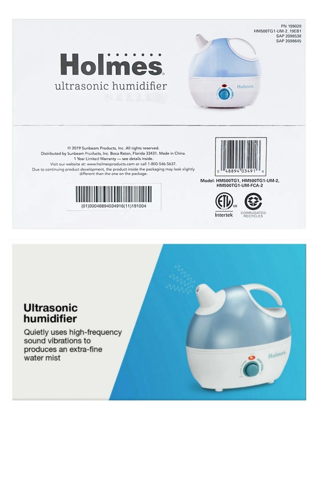 Ultrasonic Holmes Humidifier, 18 HR Adjustable Mist HM500TG1-UM No ...
