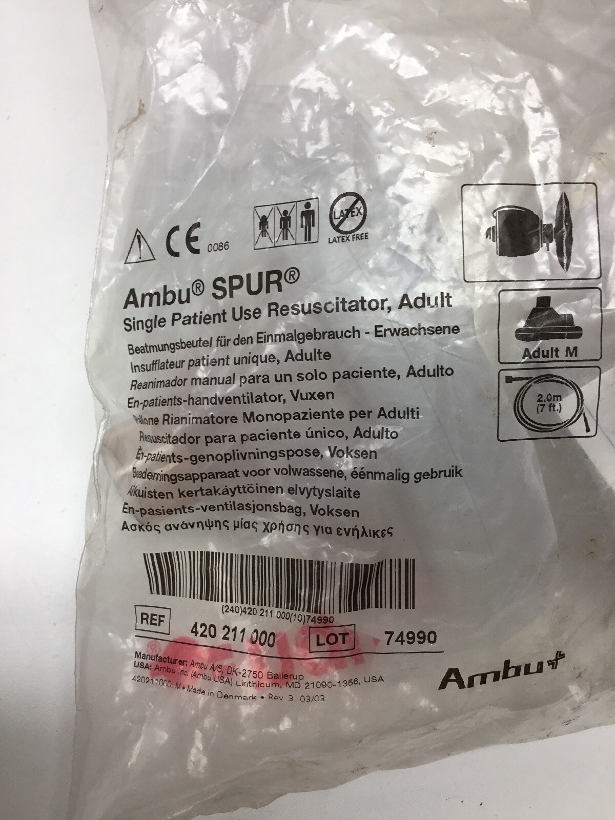Ambu Lifecare. Original Ambu SPUR. Single Patient Use Resuscitator | eBay