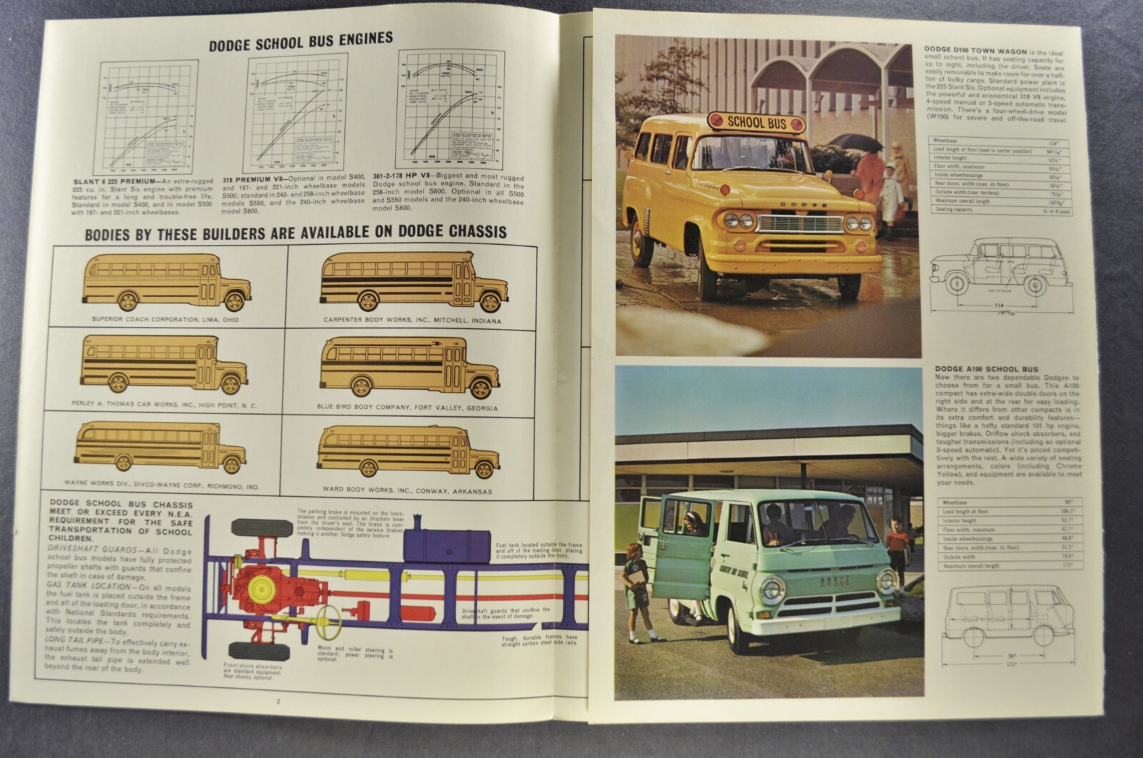 1965 Dodge Truck School Bus Brochure Town Wagon A100 Van Excellent ...