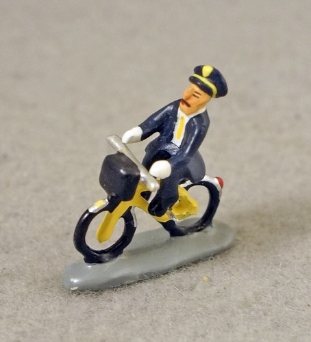 J Carlton Gault French Miniature Figurine Mail Man Riding Bicycle in ...