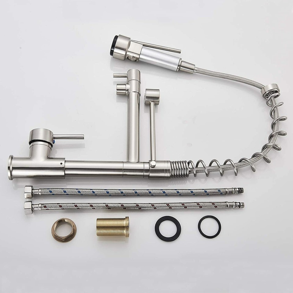 Spring Kitchen Sink Faucet Pull Down Sprayer Swivel Single Handle Mixer ...