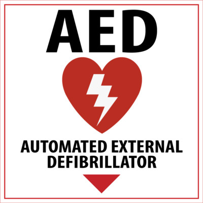 AED Automated External Defibrillator | Laminated Vinyl Decal Sticker ...