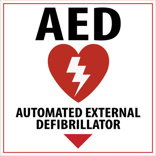 AED Automated External Defibrillator | Laminated Vinyl Decal Sticker ...