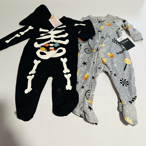 Baby 0 3 Months Halloween Sleepers Skeleton Costume And Candy Zipper ...
