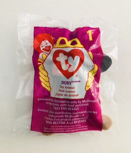 1998 McDonalds Dobie the Doberman Ty Beanie Baby #1 New in Plastic | eBay