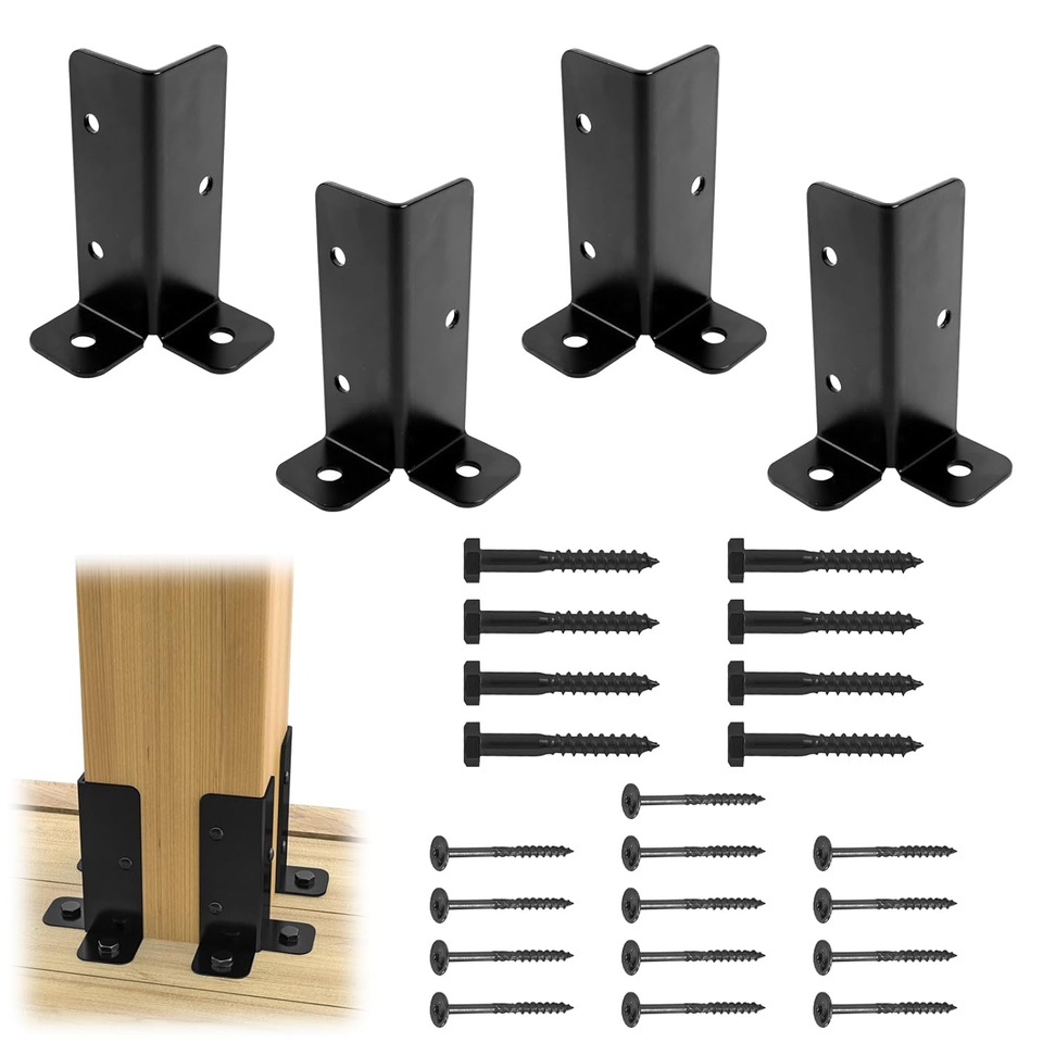 4Pack Adjustable Post Base Brackets Deck Post Anchor Fit 1.5X1.5,2X2 ...