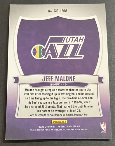 Jeff Malone 2023-24 Panini Phoenix Crusade #CS-JMA Silver Prizm ...