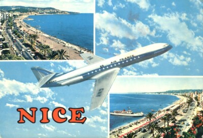 Cote d'Azur Nice Air France Plane Aerial View of Riviera Ship 1967 ...