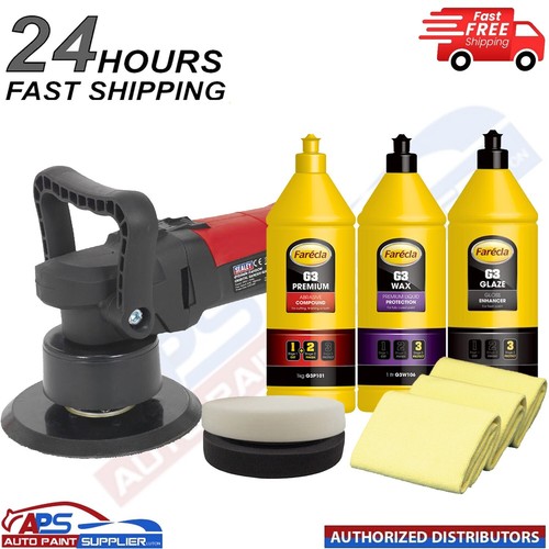 SEALEY DAS149 Dual Action Electric Polisher 150mm 6"/6pc Machine Buffer ...