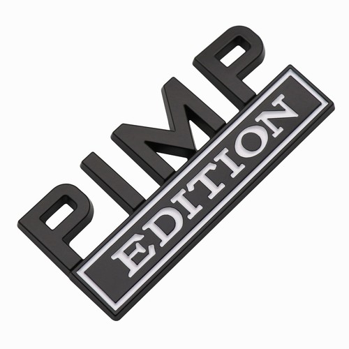 2pcs Black/White Pimp Edition Emblems Fender Badge Car Truck Decal ...