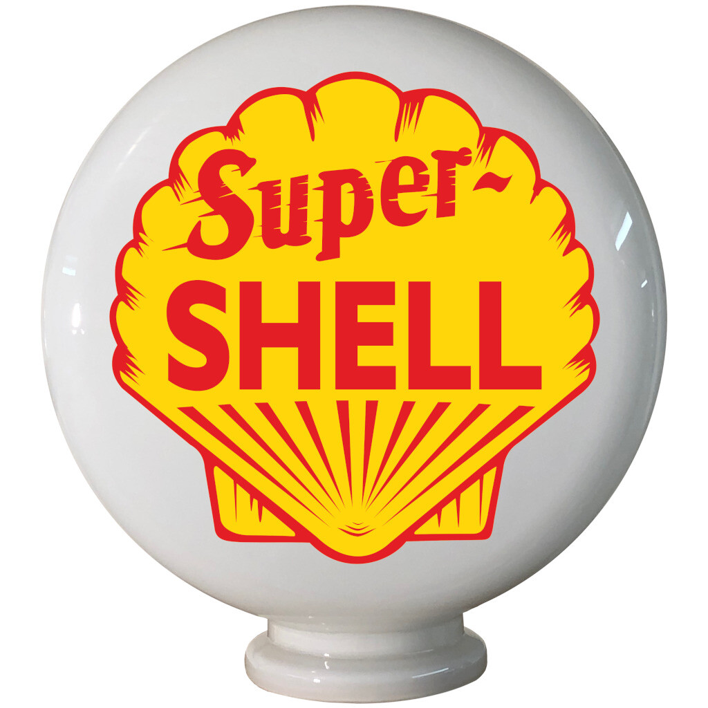 Super Shell Gasoline 12" Large Gas Petrol Pump Globe, Petrol ...