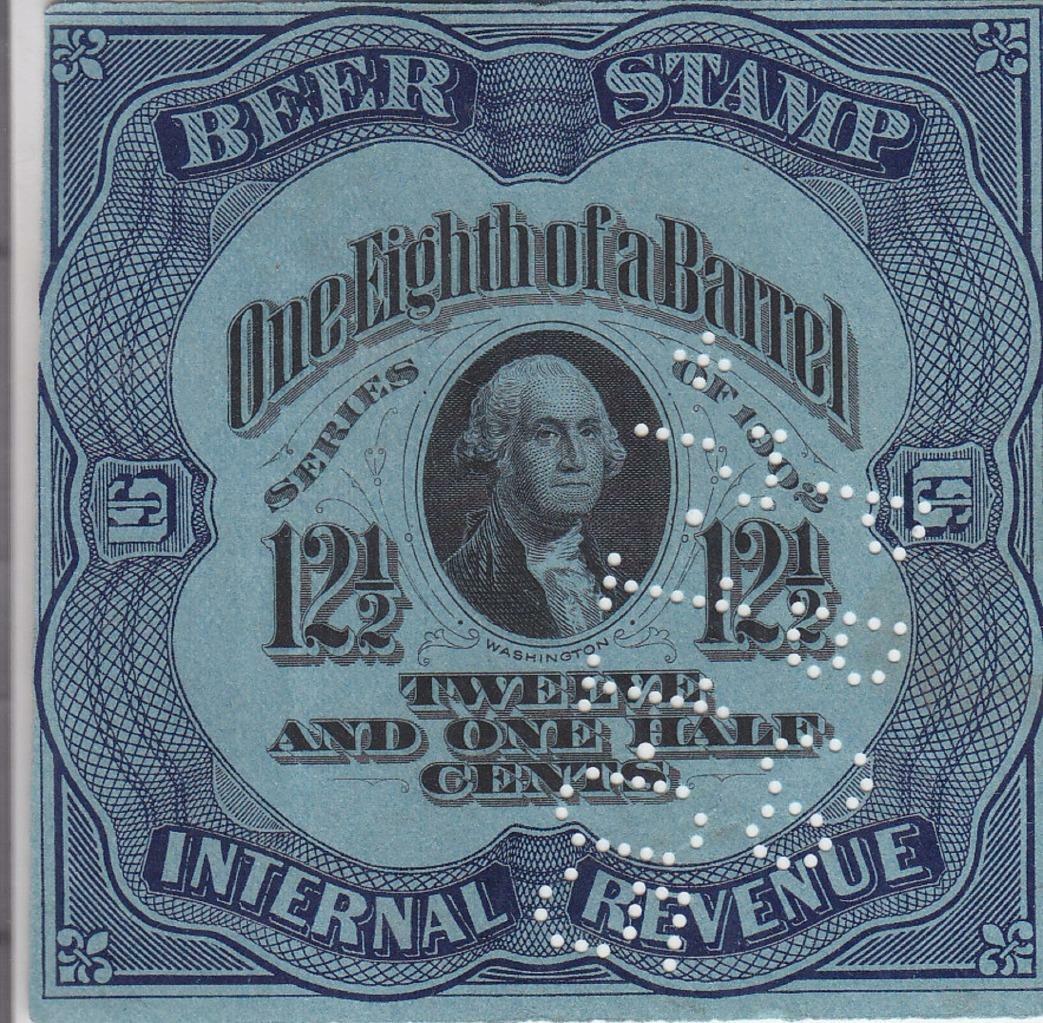 121/2c, Series 1902, Beer Tax Stamp, #REA75c, Perfin Canx (35664) | eBay