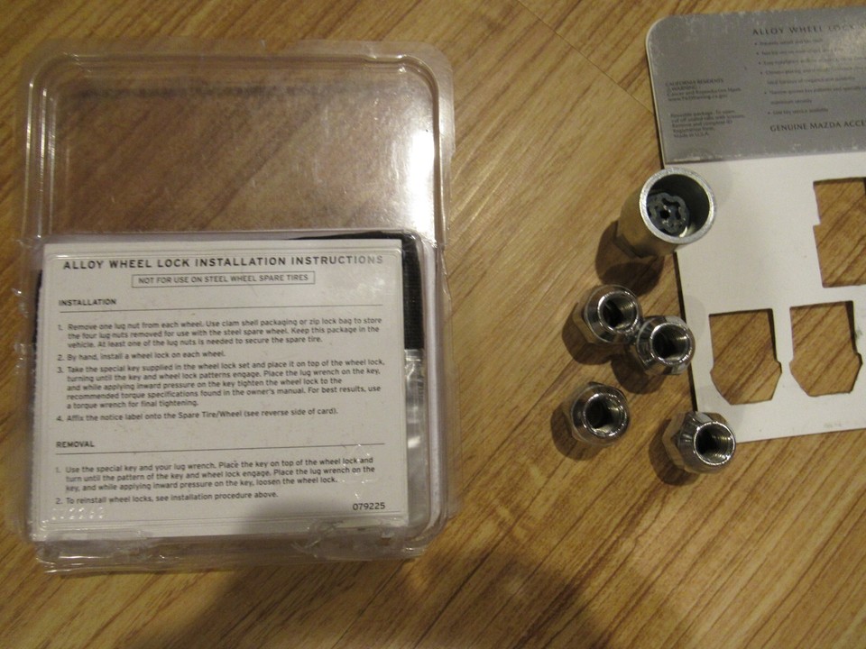 Open Box Mazda Wheel Lock Set/ Part number (C9N3V9740) | eBay