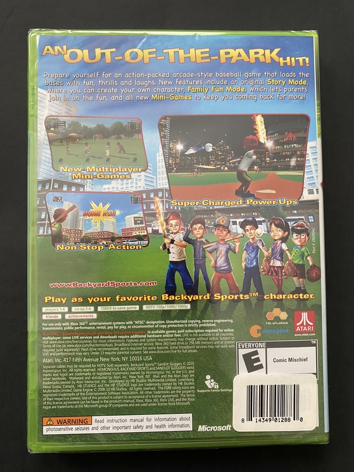 Backyard Sports: Sandlot Sluggers (Microsoft Xbox 360) - NEW SEALED ...