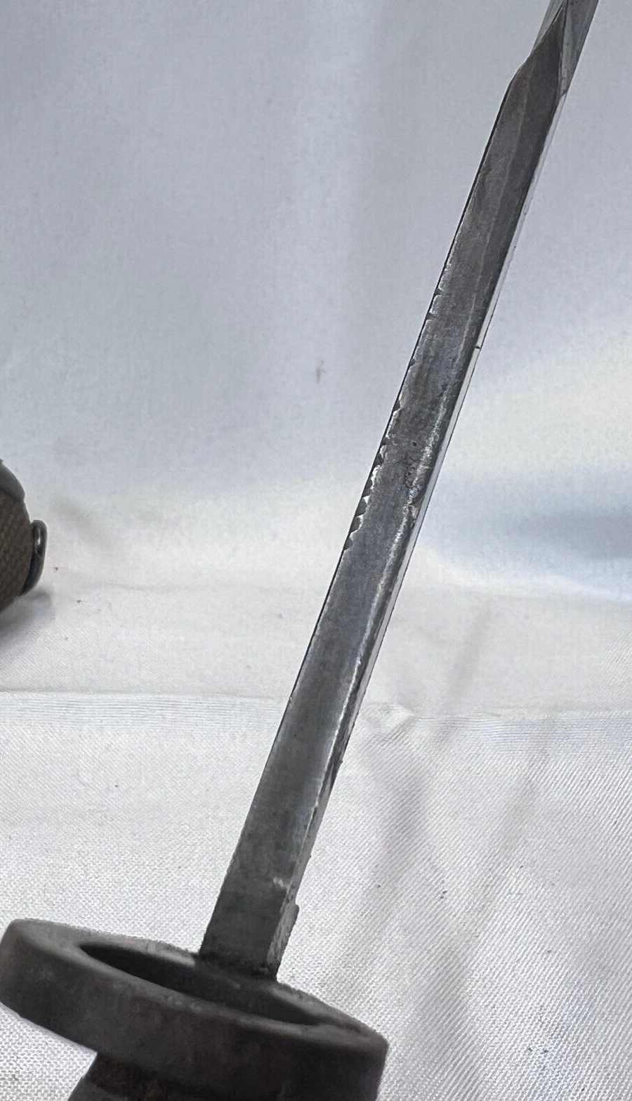 WW2 Fighting Knife Bayonet W/ Mismatched Scabbard Stacked Leather ...