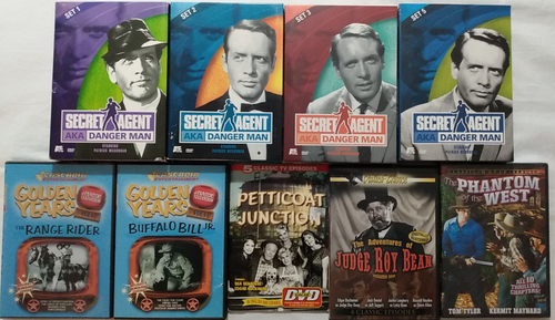 9 DVD Classic TV Movie Series Secret Agent Danger Man Range Rider Bean ...