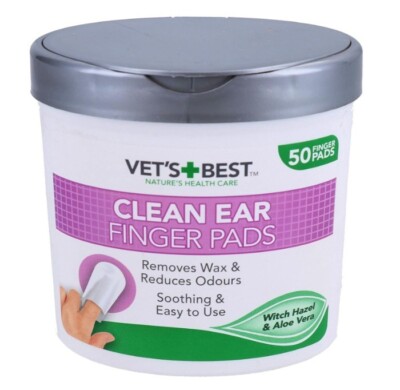 Vets Best Clean Ear Finger Pads / Wipes for Dogs - 50 Finger Pads ...