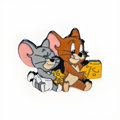 Tom And Jerry Enamel Pin Badge Jerry & Nibbles Eating Cheese Wedge ...