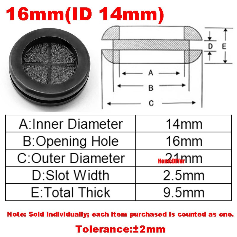 Black Round Rubber Blanking Wiring Grommets Cable Hole Grommet Chassis ...