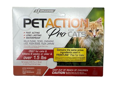 Pet Action PRO Plus Cat Flea & Tick Applicator over 1.5 lb 818145014352 ...