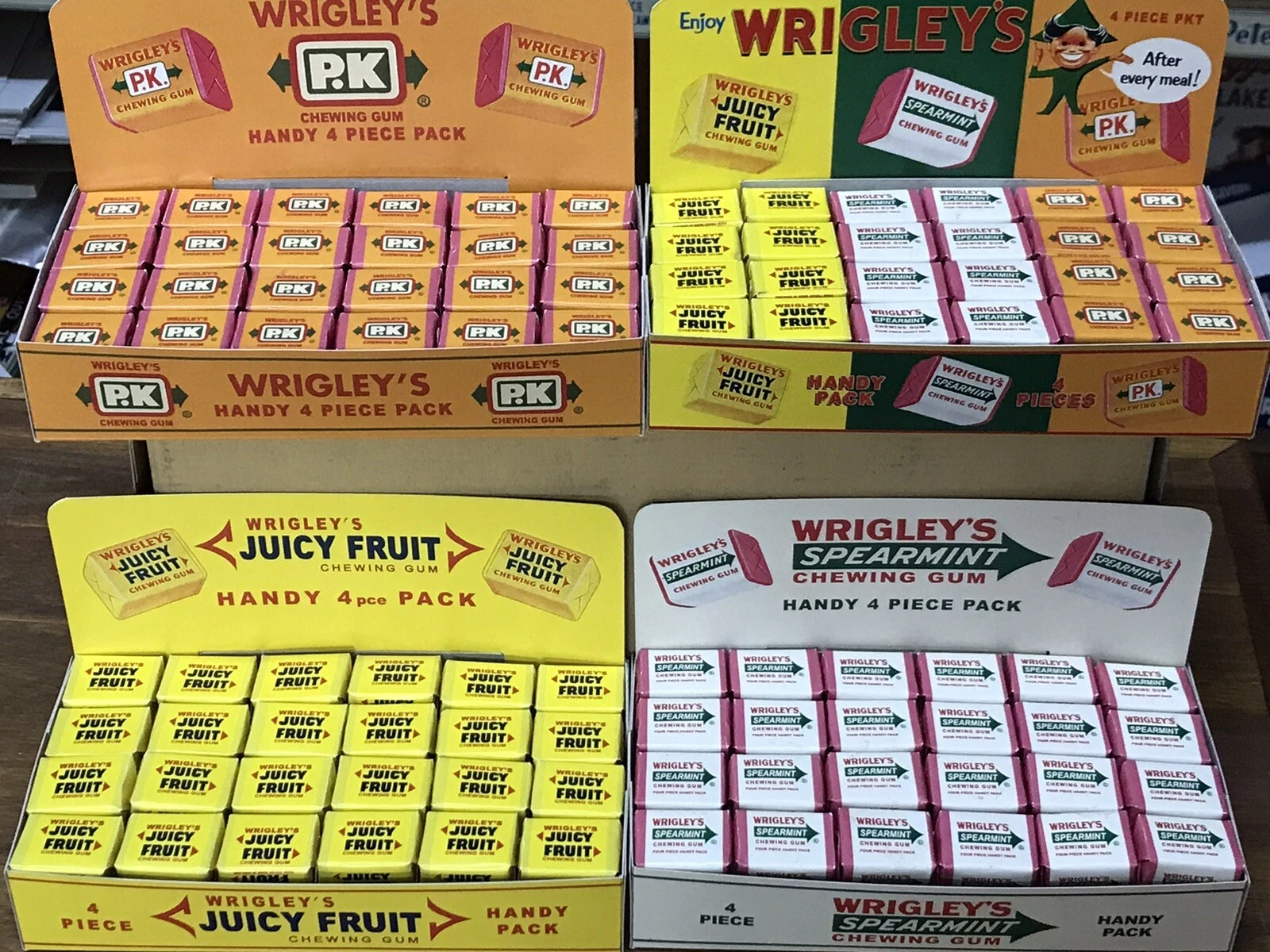 Купить Ибей | WRIGLEY’S Spearmint Chewing Gum Display Box 24 Packets ...