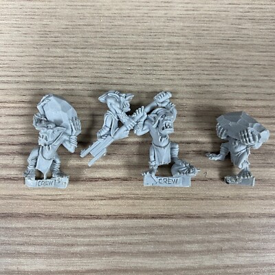 3 GOBLIN ORC ROCK LOBBER CREW FINECAST RESIN WARHAMMER FANTASY THE OLD ...
