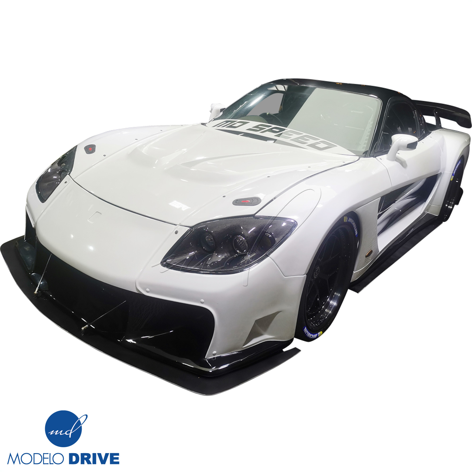 ModeloDrive FRP VSID FN Wide Body Hood FD3S for RX-7 Mazda 93-97 ...