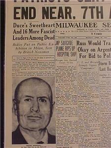 VINTAGE NEWSPAPER HEADLINES ~ WORLD WAR 2 NAZI MUSSOLINI DEAD KILLED ...